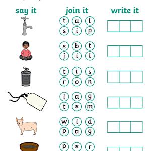 Phase 2 Say It, Join It, Write It Activity 2 - Twinkl