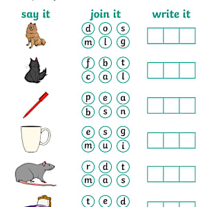 Phase 2 Say It, Join It, Write It Activity 2 - Twinkl