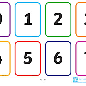 Number Cards 0 to 20