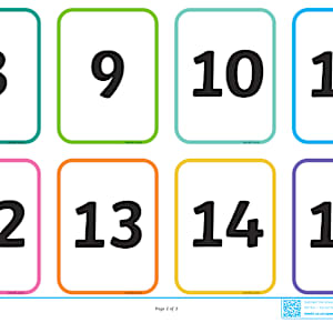 Number Cards 0 to 20