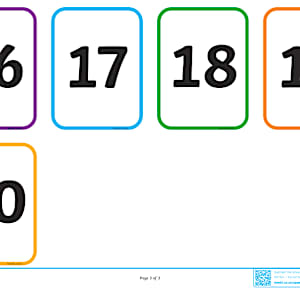 Number Cards 0 to 20