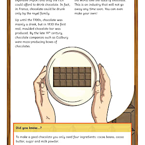 History of Chocolate Reading Comprehension Activity
