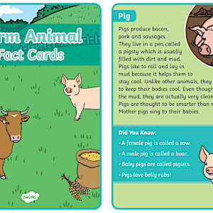 Farm Animal Fact Cards