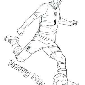 Harry Kane Colouring Pages - Euro 2020 - Twinkl Move PE