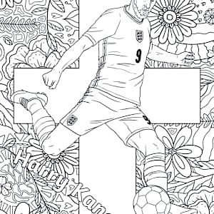 Harry Kane Colouring Pages - Euro 2020 - Twinkl Move PE