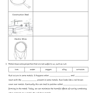 Properties of Metals Worksheet - Grade 5 - South Africa