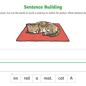 Sentence Building Cut and Stick Activity - Twinkl