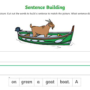 Sentence Building Cut and Stick Activity - Twinkl
