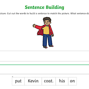 Sentence Building Cut and Stick Activity - Twinkl