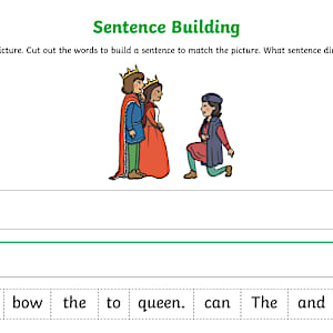 Sentence Building Cut and Stick Activity - Twinkl