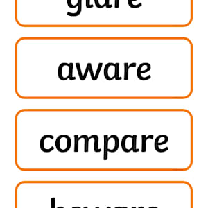 -are Word Cards