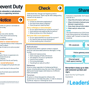 Prevent Duty Poster - Leaders - Safeguarding