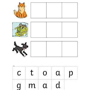 Phonics Phase 2 Segmenting Activity | Cut & Stick | Twinkl