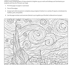 Starry Night Collaborative Art | Art Resource | Twinkl USA