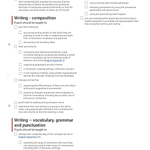 Overview Checklist - National Curriculum For Year 3