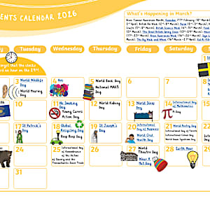 March Events Calendar 2026 - Twinkl