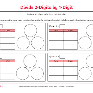 👉 Divide 2-Digits by 1-Digit Maths Activity Sheets