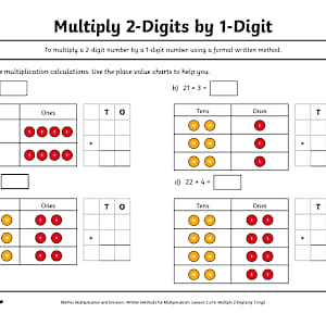 👉 Multiply 2-Digits by 1-Digit Activity Sheets