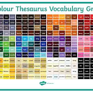 Colour Thesaurus Vocabulary Grid