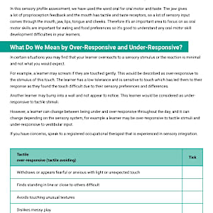 OT: Sensory Profile Assessment