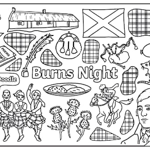 Let's Doodle About Burns Night Robert Burns Colouring Sheets
