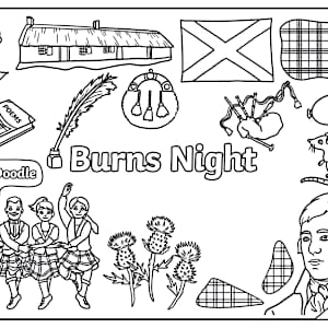 Let's Doodle About Burns Night Robert Burns Colouring Sheets