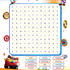 Sonic: Word Search for 3rd-5th Grade
