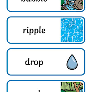 Water Sounds Word Cards