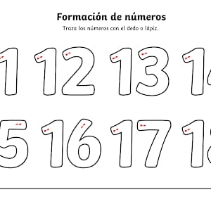 Actividad para trabajar el trazo de los números - Infantil