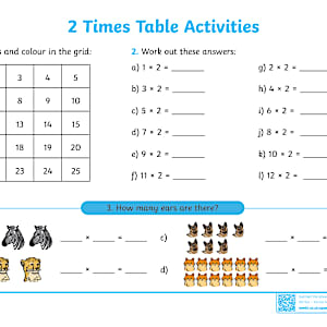 2 Times Table Worksheet - KS1 & KS2 Maths