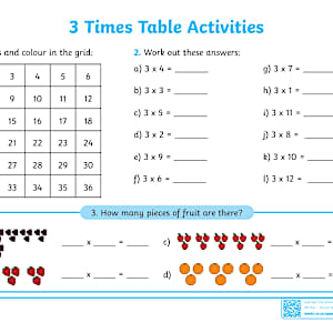 3 Multiplication Table Worksheet | Teacher-Made Resources