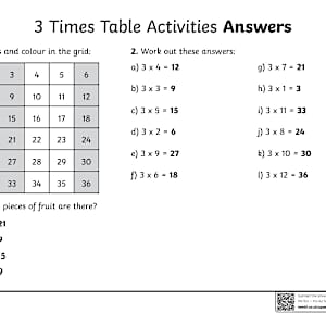 3 Times Table Practice Worksheet - Maths - KS2 - Twinkl