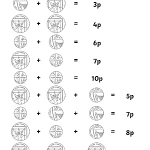 👉 Adding Coins to 10p Worksheet - Maths - KS1 - Twinkl