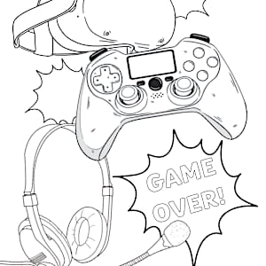 Gaming Colouring Sheets | Free Colouring Pages (Ages 7 - 11)