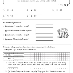 Short Division - Year 3 Bus Stop Division Worksheet Pack