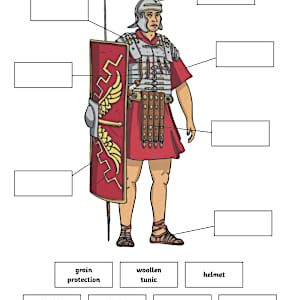 Label a Roman Soldier Worksheet