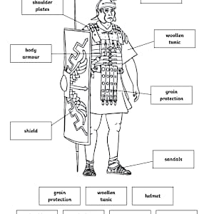 Label a Roman Soldier Worksheet