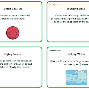 Fun Parachute Games For Kids Activity Cards | Twinkl