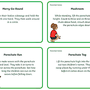 Fun Parachute Games For Kids Activity Cards | Twinkl