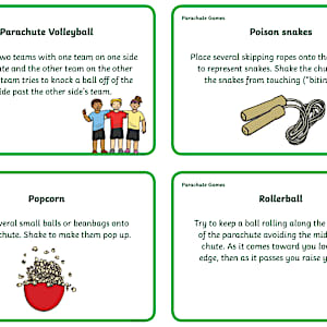 Fun Parachute Games For Kids Activity Cards | Twinkl
