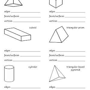 Properties of 3D Shapes Worksheet | Grade 1 Maths Resource
