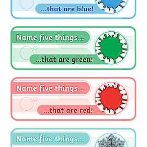Name Five Things Challenge Cards ~ Twinkl