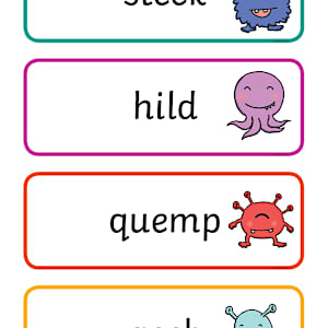 Alien Nonsense Word Cards