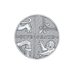 A4 British (UK) Coin Cut-Outs